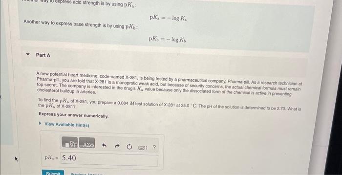 Solved Another way to express base strength is by using pKb | Chegg.com