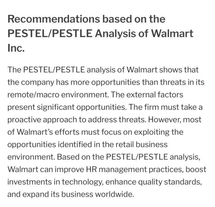 Solved Walmart Walmart's remote environment or macro- | Chegg.com
