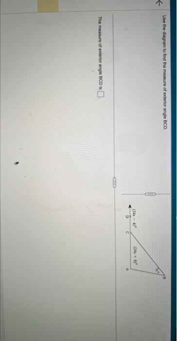 Solved Use the diagram to find the measiare of exterior | Chegg.com