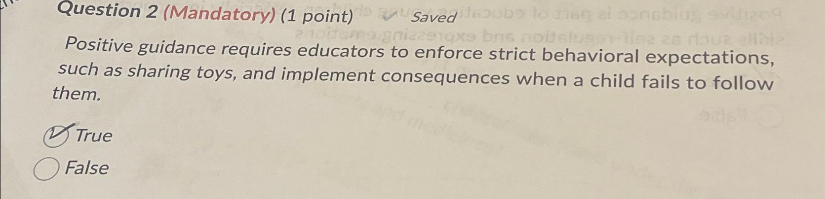 Solved Question 2 (Mandatory) (1 ﻿point)SavedPositive | Chegg.com
