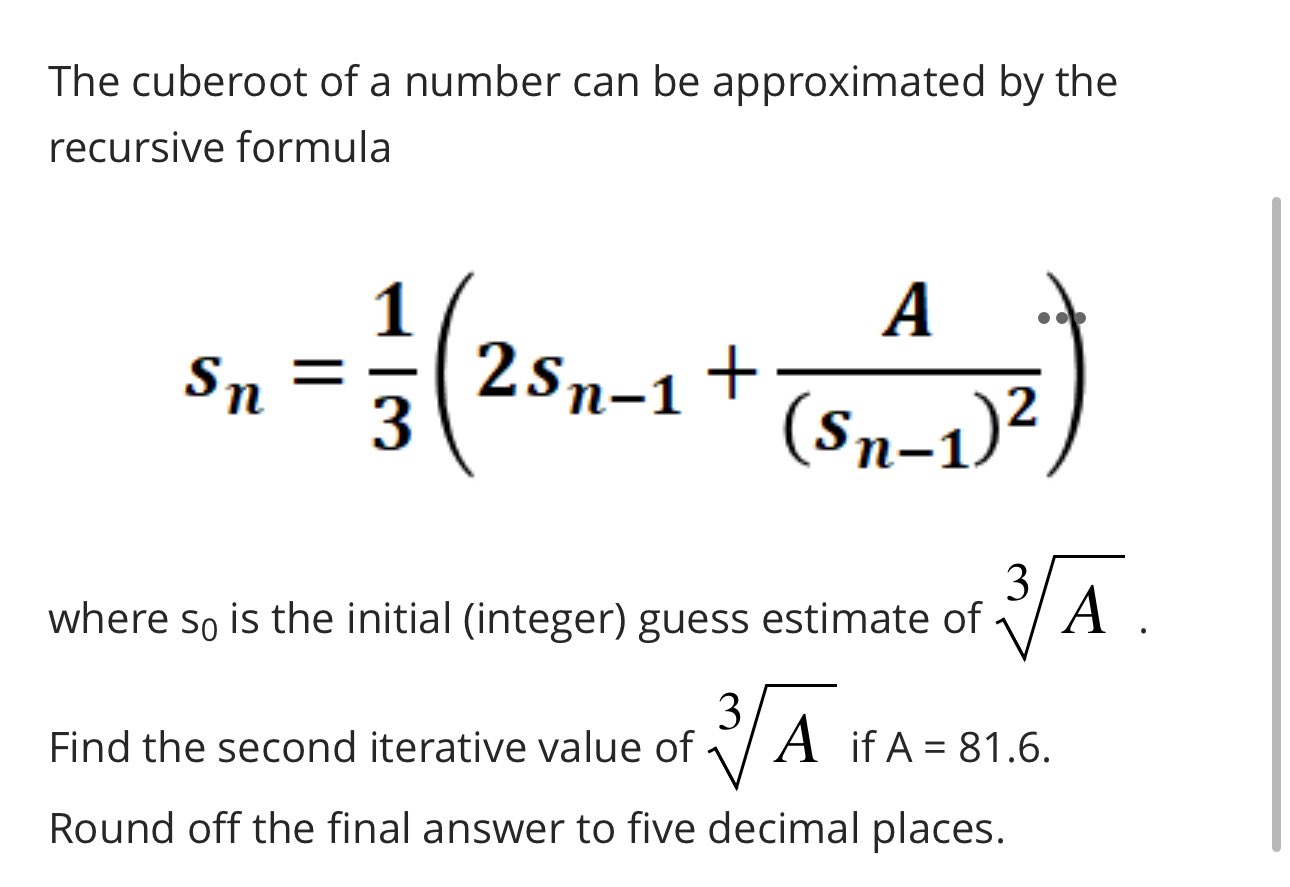 Solved (NUMERICAL METHODS) ﻿The cuberoot of a number can be | Chegg.com