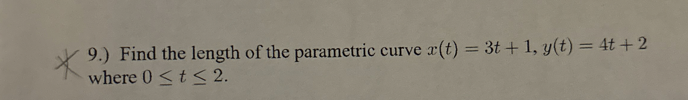 Solved 9.) ﻿Find the length of the parametric curve | Chegg.com