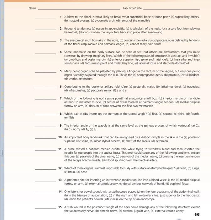 Solved Name Lab Time/Date Meiosis 1. The following | Chegg.com