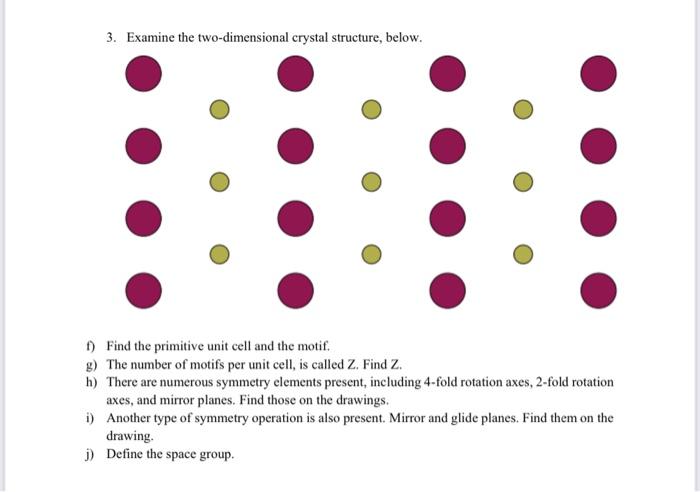 Solved 3. Examine the two-dimensional crystal structure, | Chegg.com