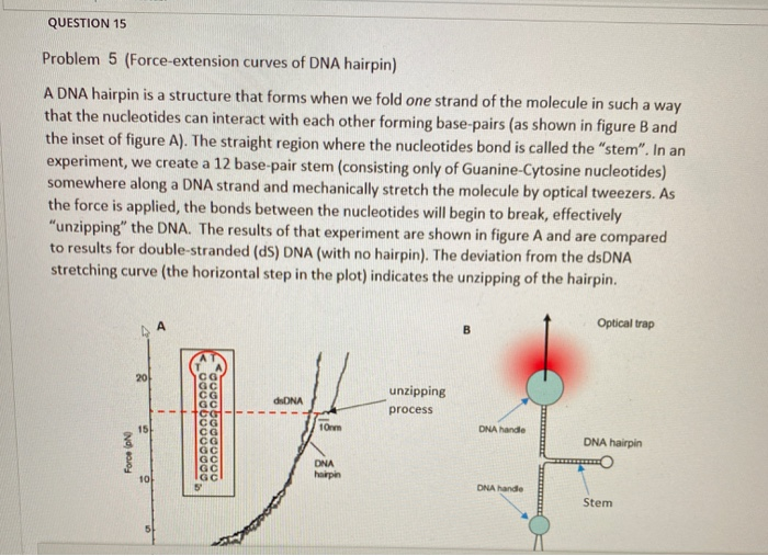 Solved QUESTION 15 Problem 5 (Force-extension curves of DNA | Chegg.com