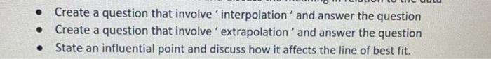 Solved • Create a question that involve' interpolation and | Chegg.com