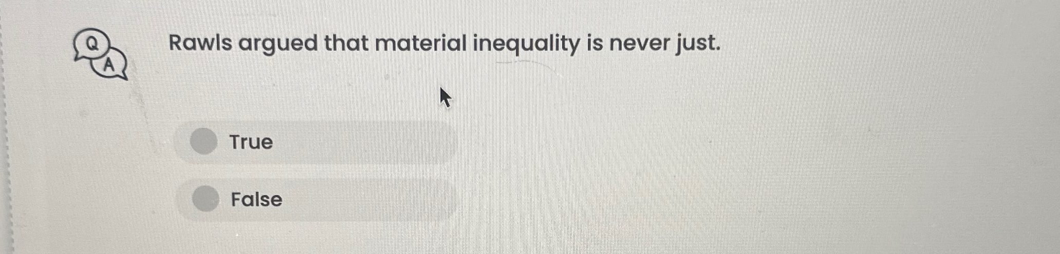 Solved Q.Rawls argued that material inequality is never | Chegg.com