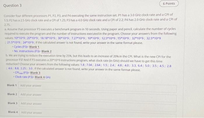 Solved Consider four different processors P1, P2, P3, and P4 | Chegg.com