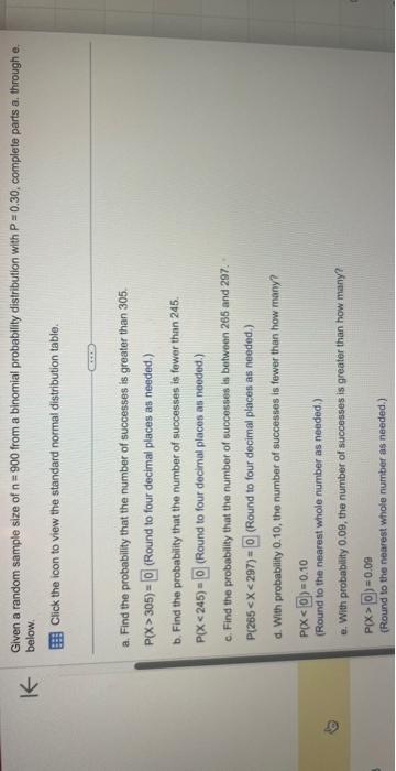 Solved Given a random sample size of n=900 from a binomial | Chegg.com