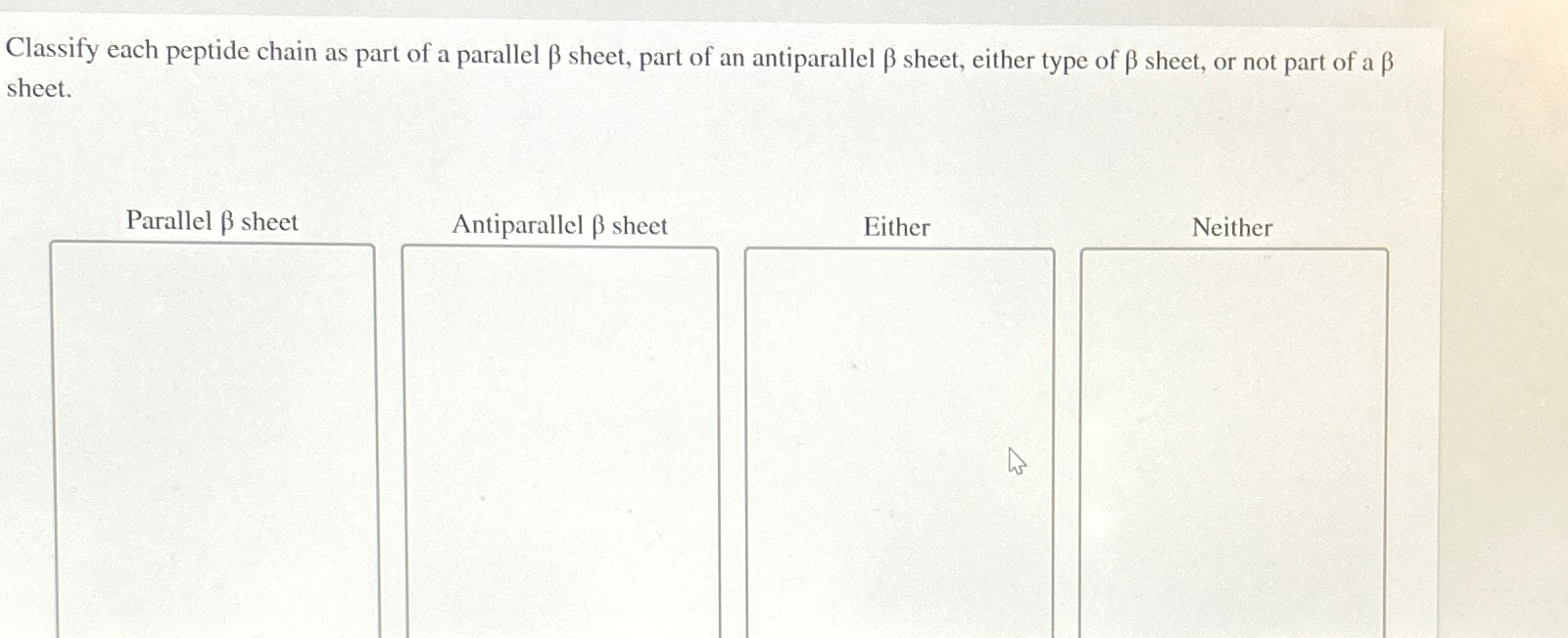 Solved Classify each peptide chain as part of a parallel β | Chegg.com