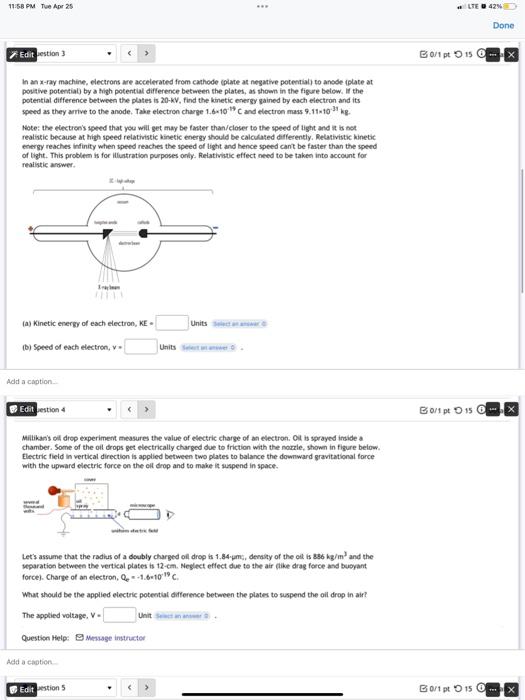 Solved in a x-ray machine. electrons are accelerated from | Chegg.com