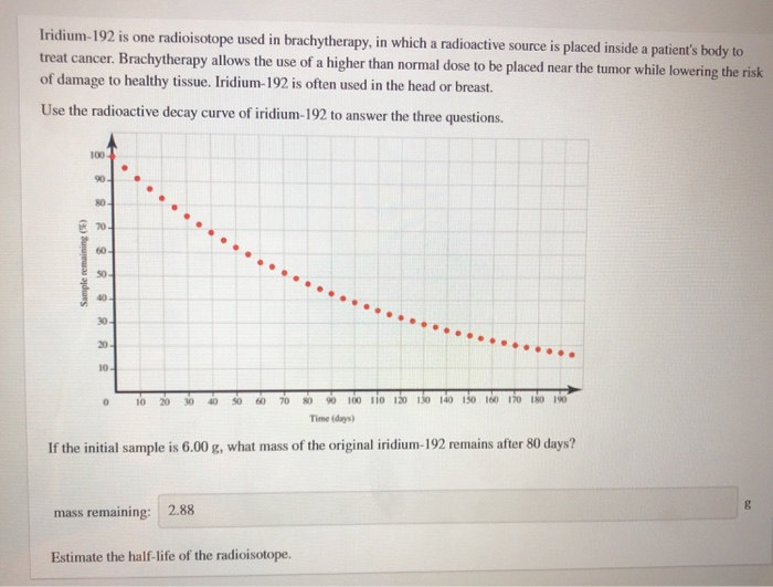 Solved Iridium-192 is one radioisotope used in | Chegg.com