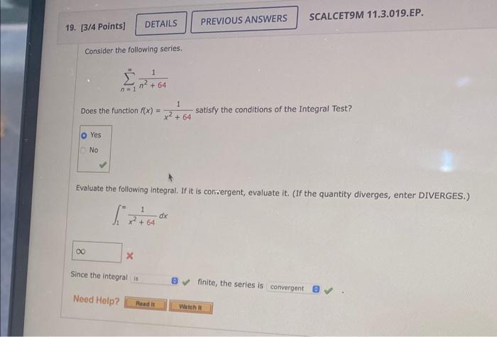 Solved Consider the following series. ∑n=1nn2+641 Does the | Chegg.com