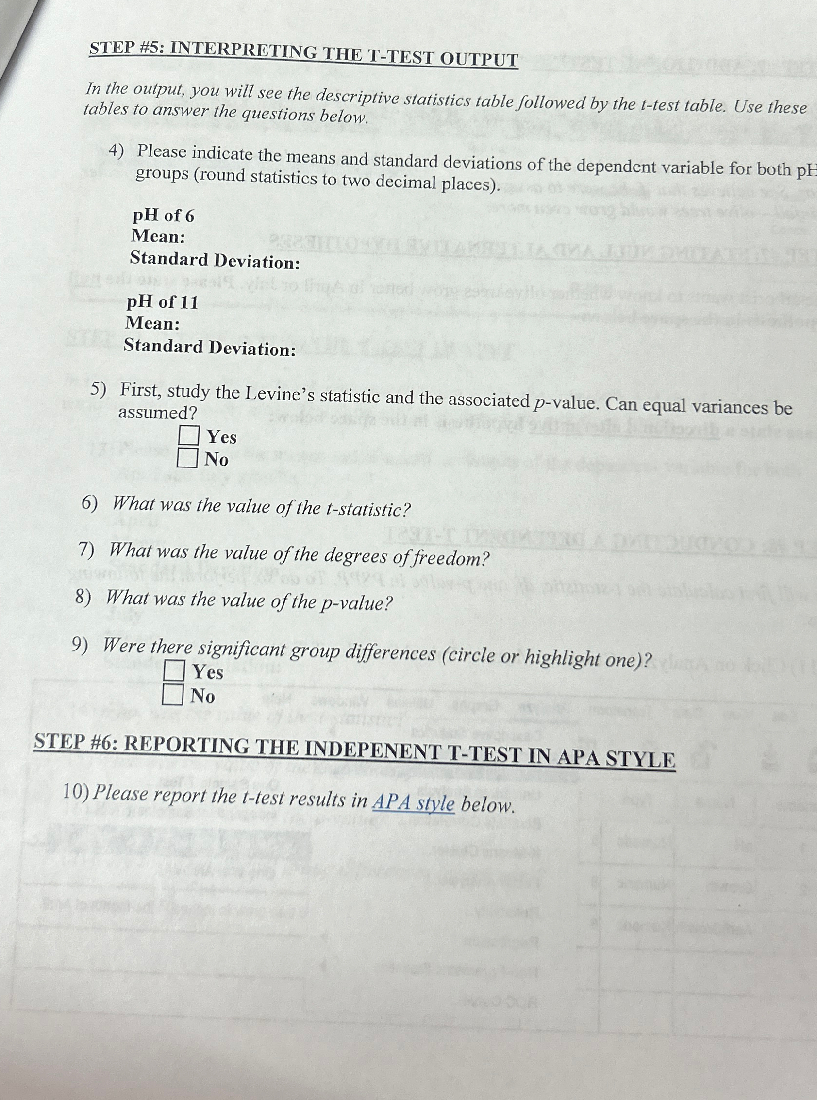 Solved STEP #5: INTERPRETING THE T-TEST OUTPUTIn the output, | Chegg.com