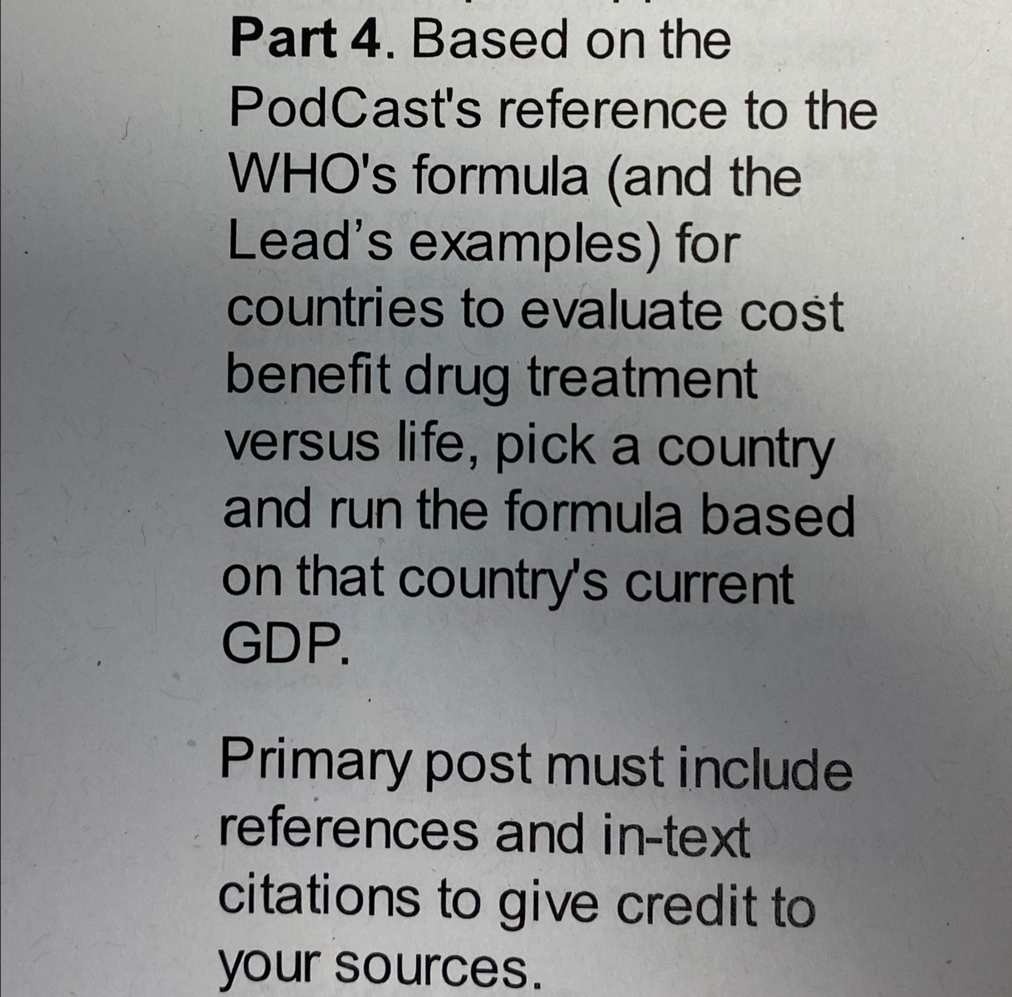 Solved Part 4. ﻿Based on the PodCast's reference to the | Chegg.com