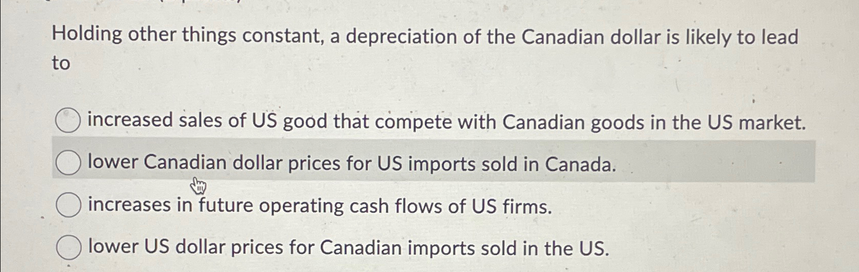 Solved Holding other things constant, a depreciation of the | Chegg.com
