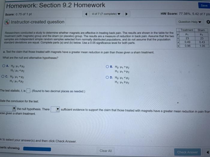 Solved Homework Section 9 2 Homework Save Score 0 75 Of 1