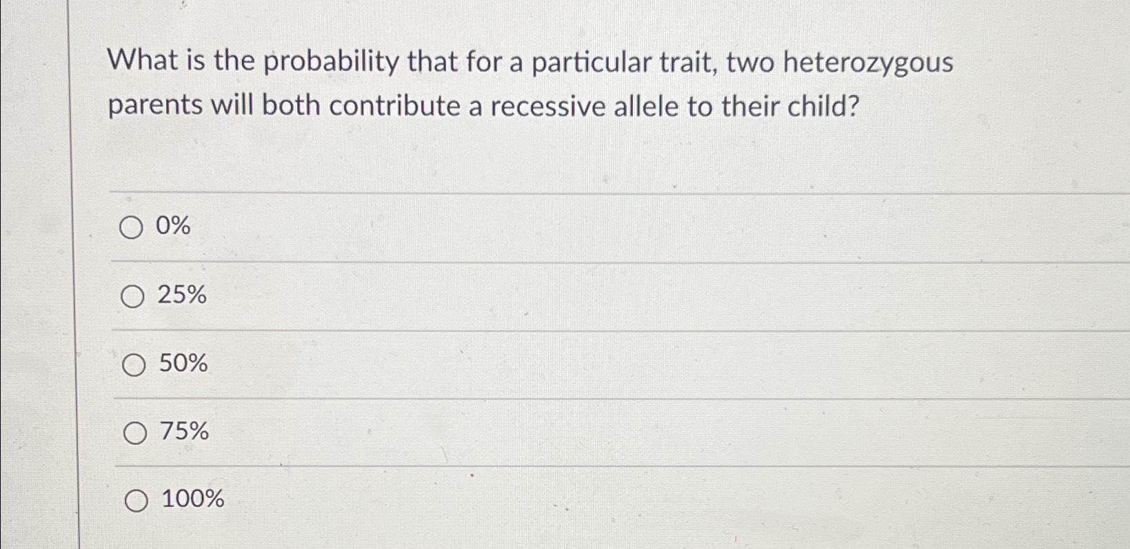 Solved What is the probability that for a particular trait, | Chegg.com