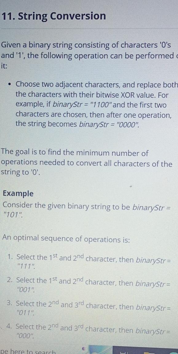 Solved String ConversionGiven a binary string consisting of | Chegg.com