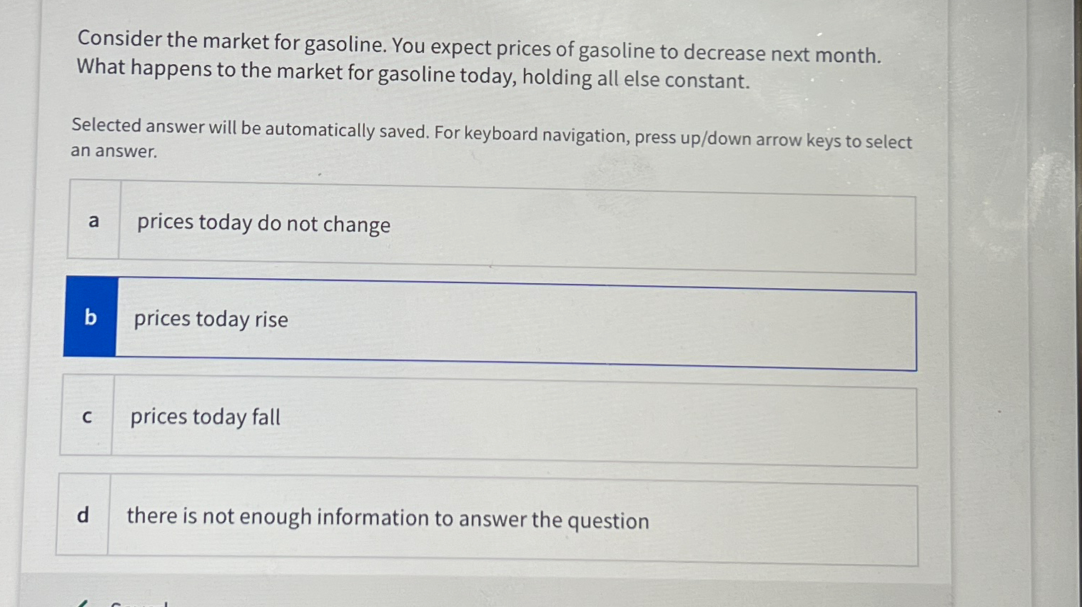 Solved Consider the market for gasoline. You expect prices | Chegg.com