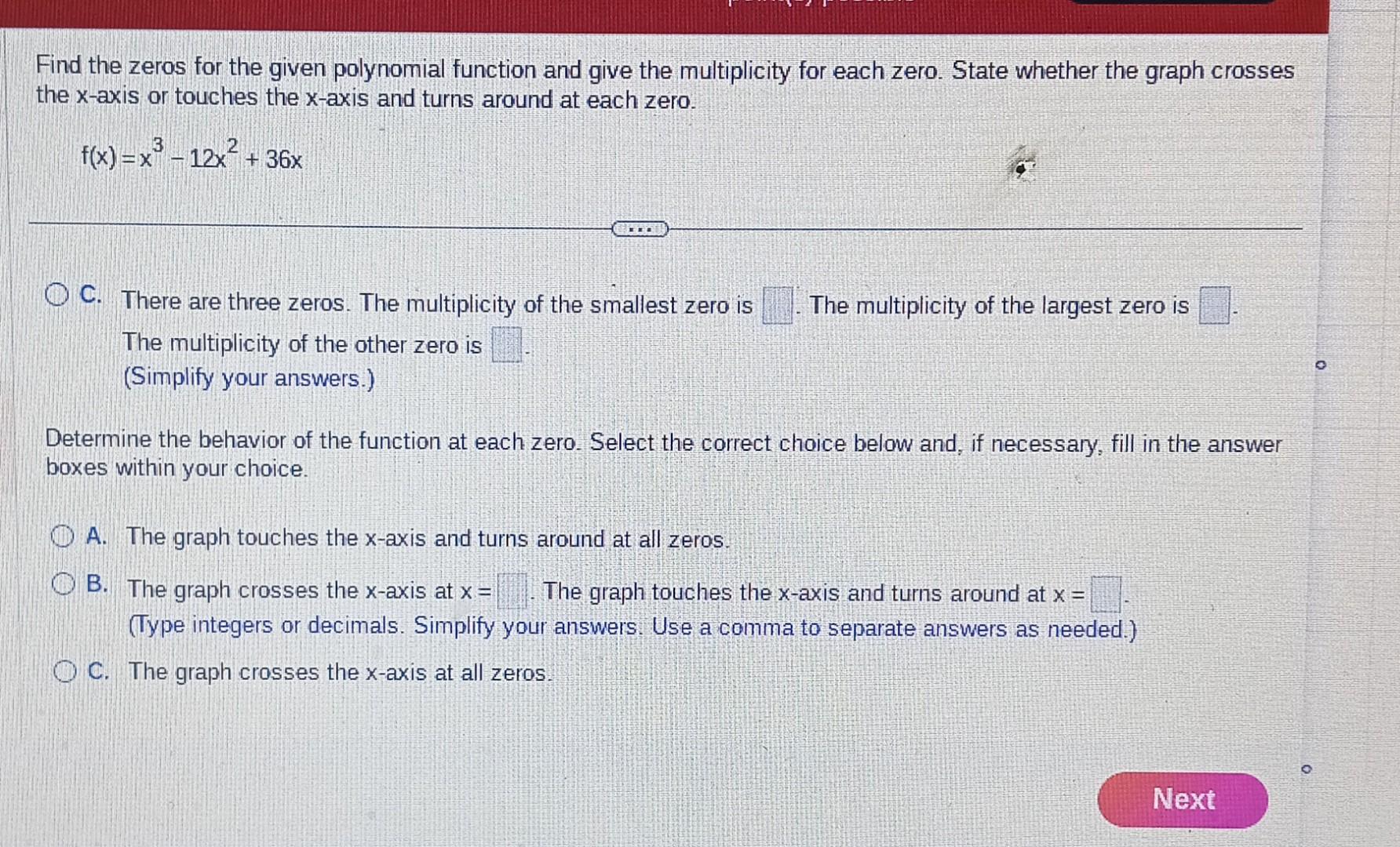 Solved Find the zeros for the given polynomial function and | Chegg.com