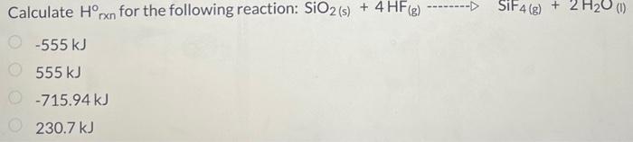 Calculate ΔH∘rxn for the following reaction: | Chegg.com