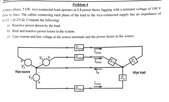 Solved Problem 4 A three phase, 5 kW, wye-connected load | Chegg.com