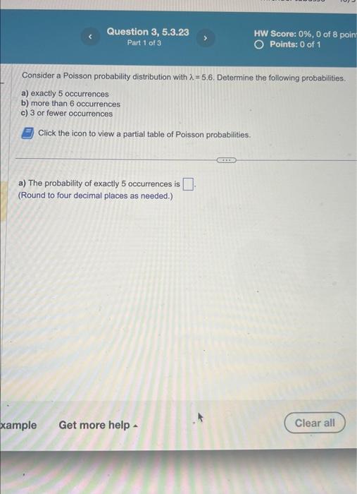 Solved Consider a Poisson probability distribution with | Chegg.com
