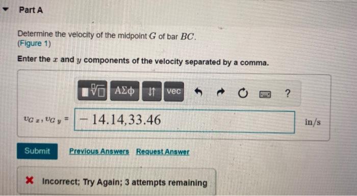 Solved Bar Ab Rotates At 2 Rad S In The Counterclockwise