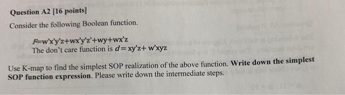 Solved Question A2 [16 points] Consider the following | Chegg.com