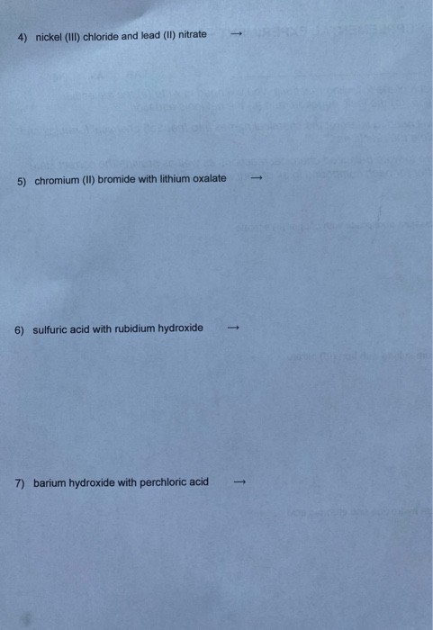 Solved SUPPLEMENTAL EXPERIMENT - NET IONIC EQUATIONS Name: | Chegg.com