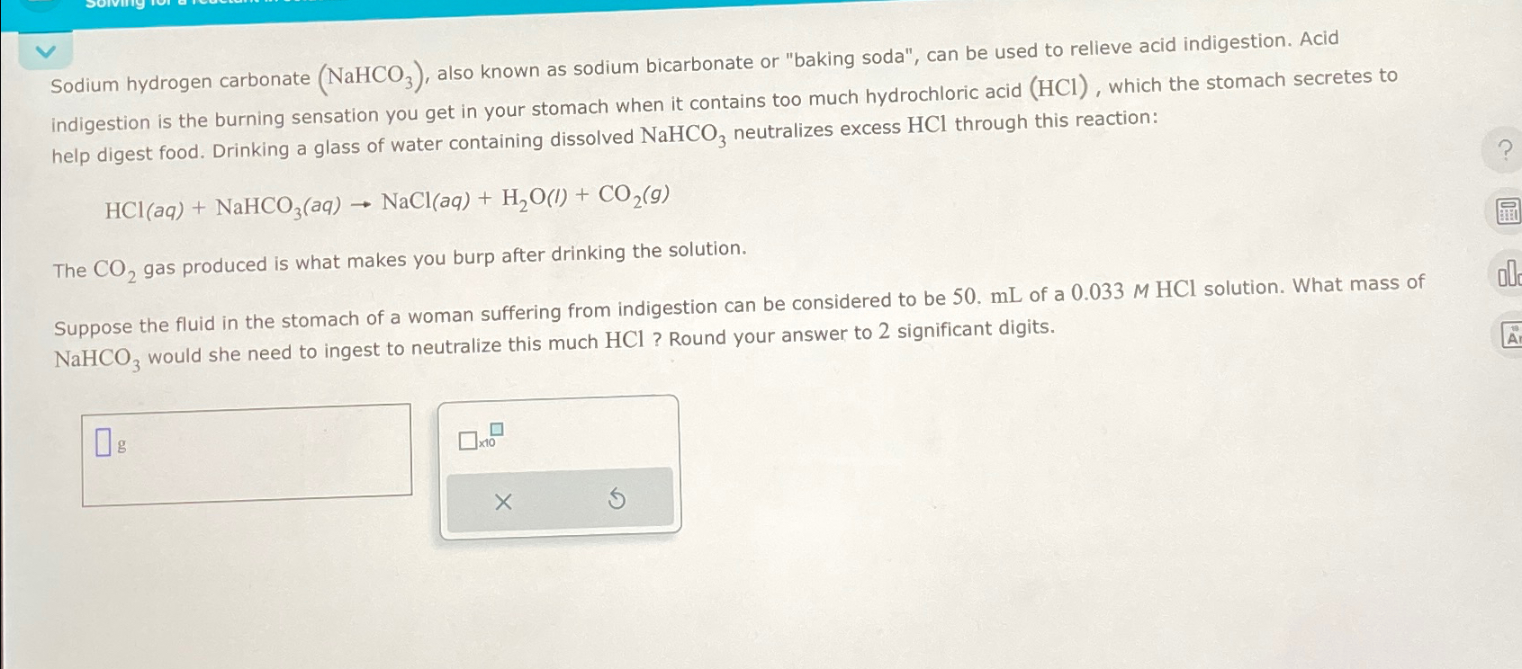 Solved Sodium hydrogen carbonate (NaHCO3), ﻿also known as | Chegg.com