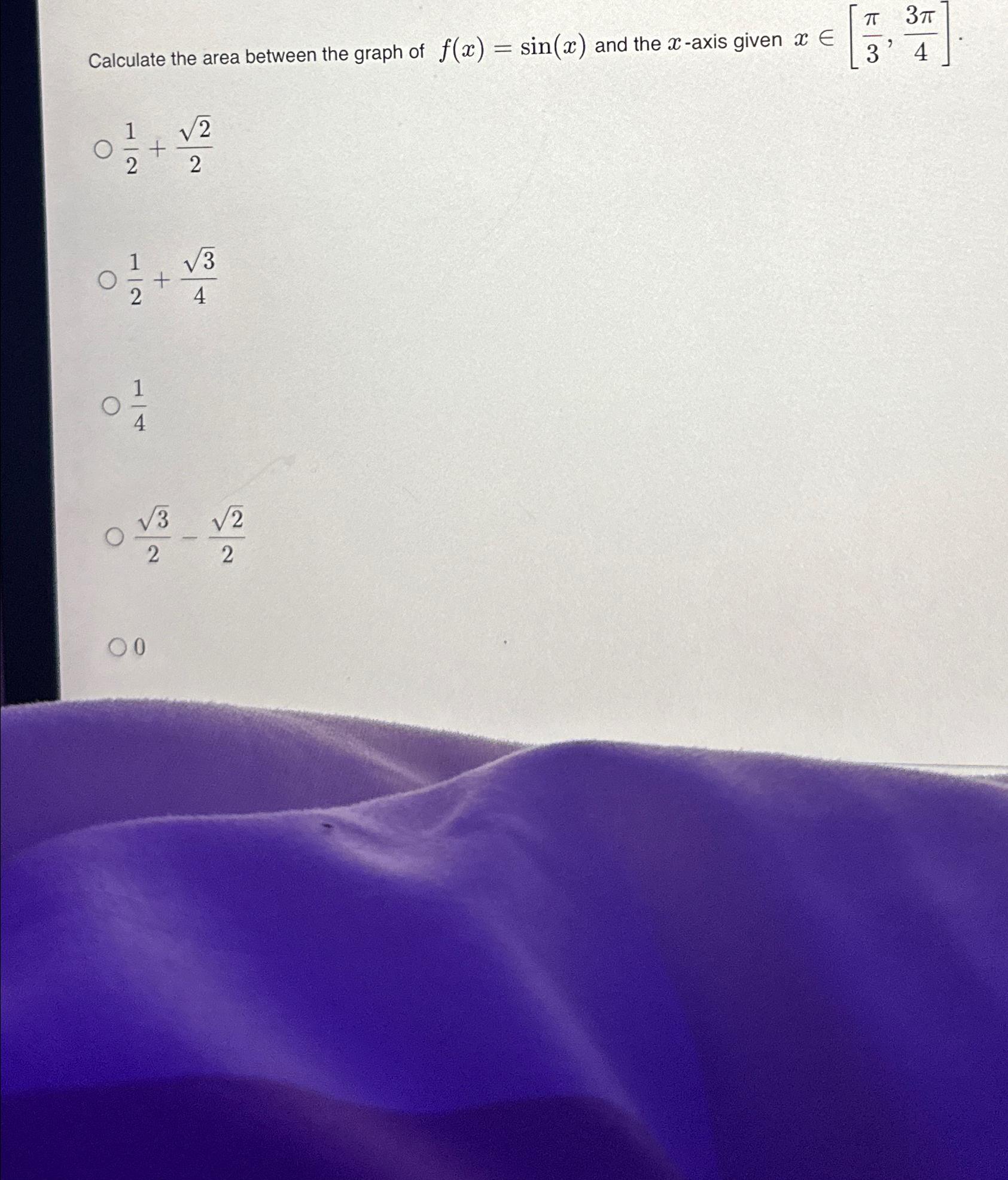 Solved Calculate the area between the graph of f(x)=sin(x) | Chegg.com