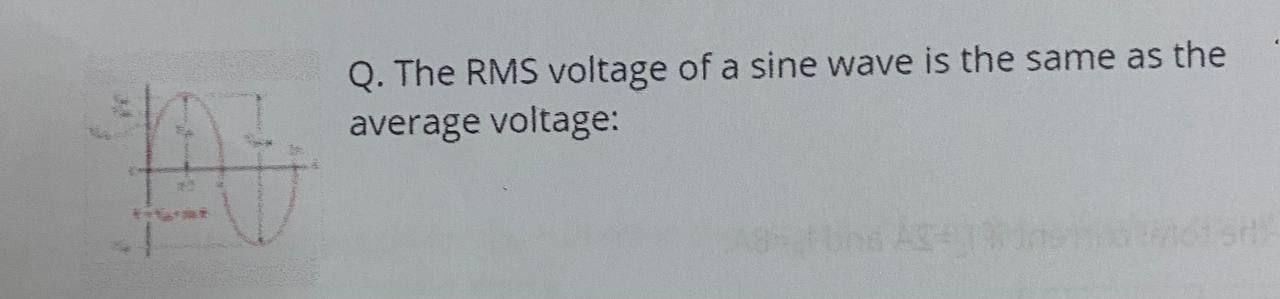 Solved Q. The RMS voltage of a sine wave is the same as the | Chegg.com