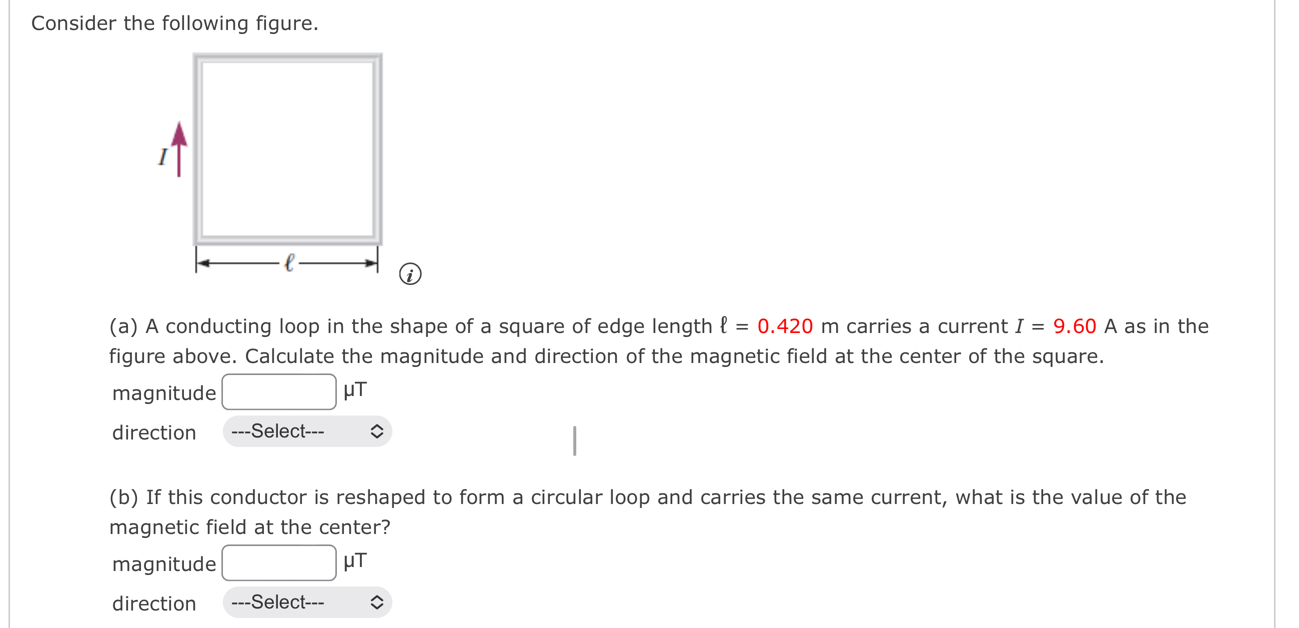 Solved Consider the following figure.(a) ﻿A conducting loop | Chegg.com