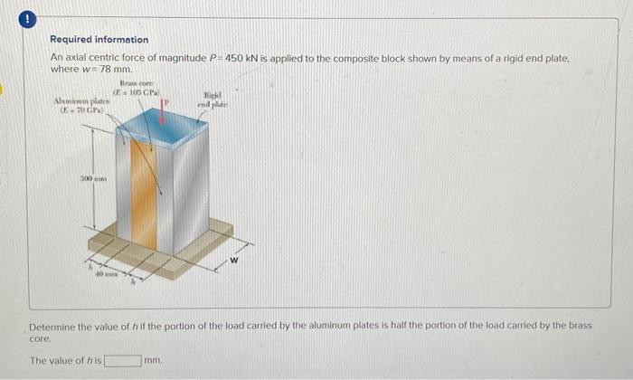 Solved ! Required information An axial centric force of | Chegg.com