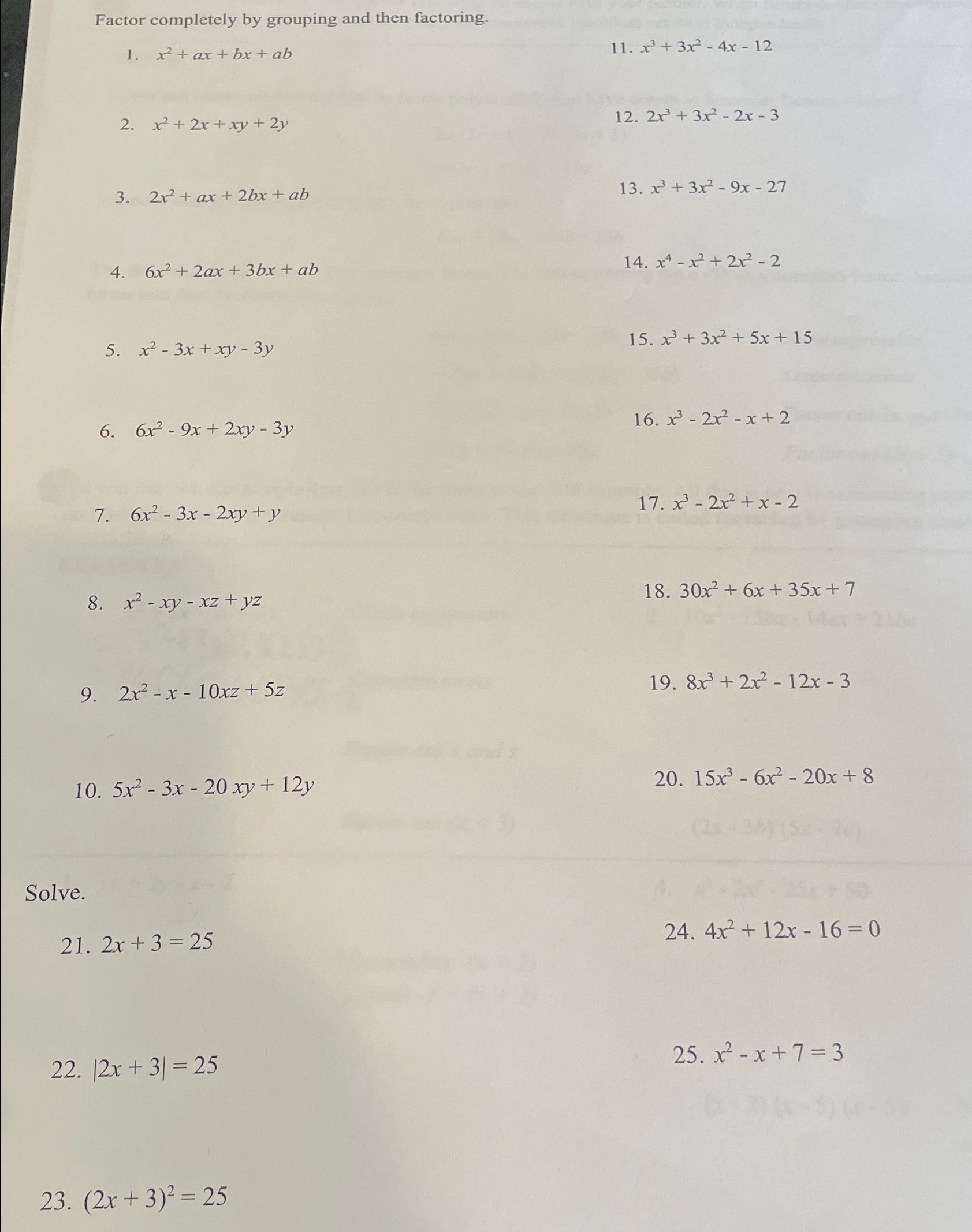 Solved Factor completely by grouping and then | Chegg.com