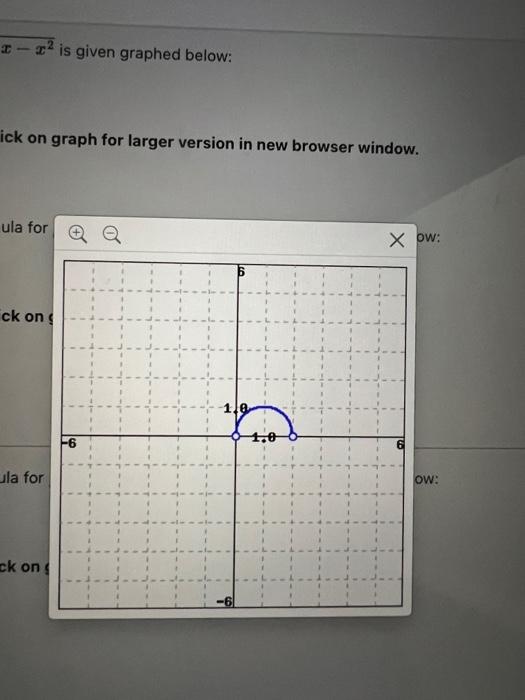 Solved The function f(x)=2x−x2 is given graphed below: Note: | Chegg.com