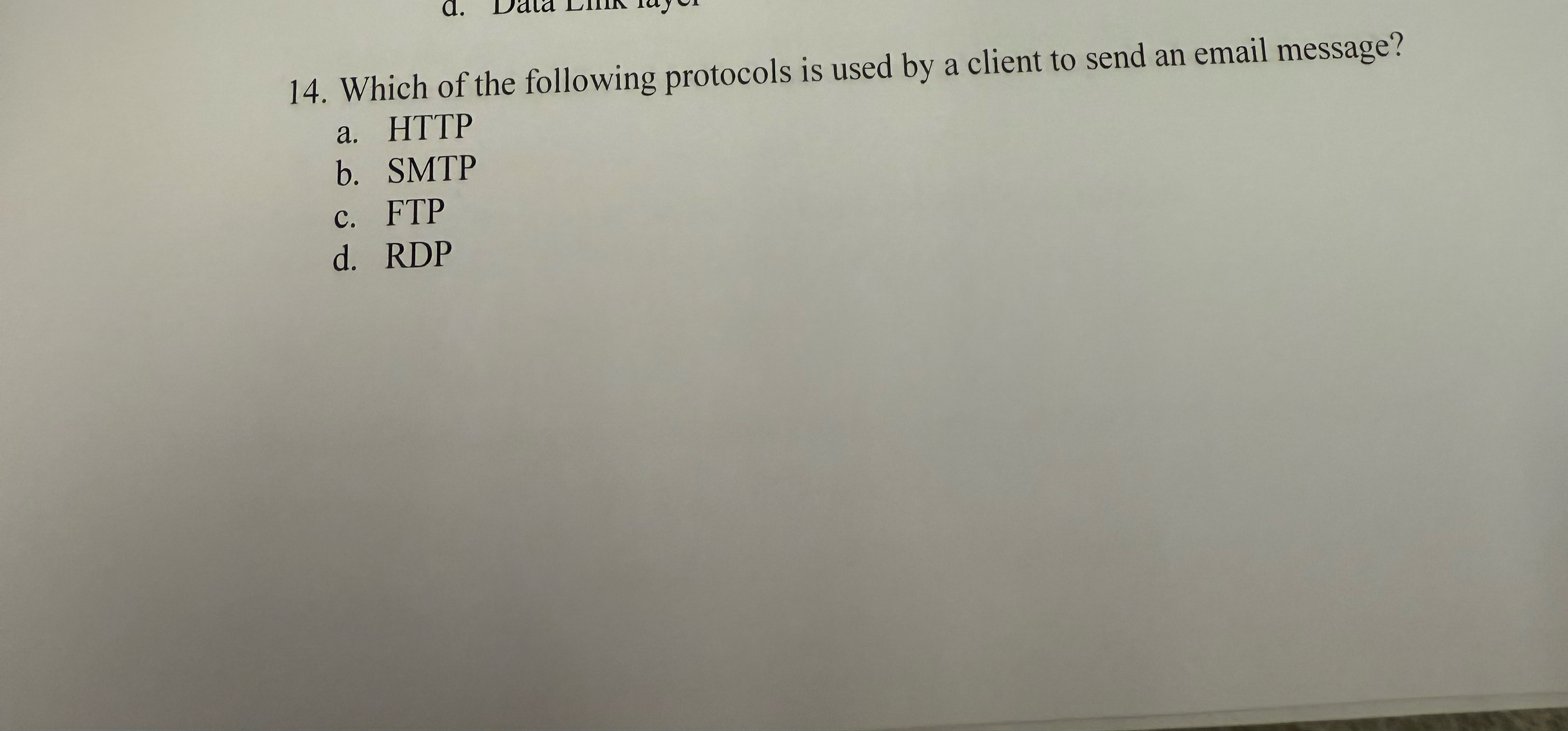 Solved Which of the following protocols is used by a client | Chegg.com
