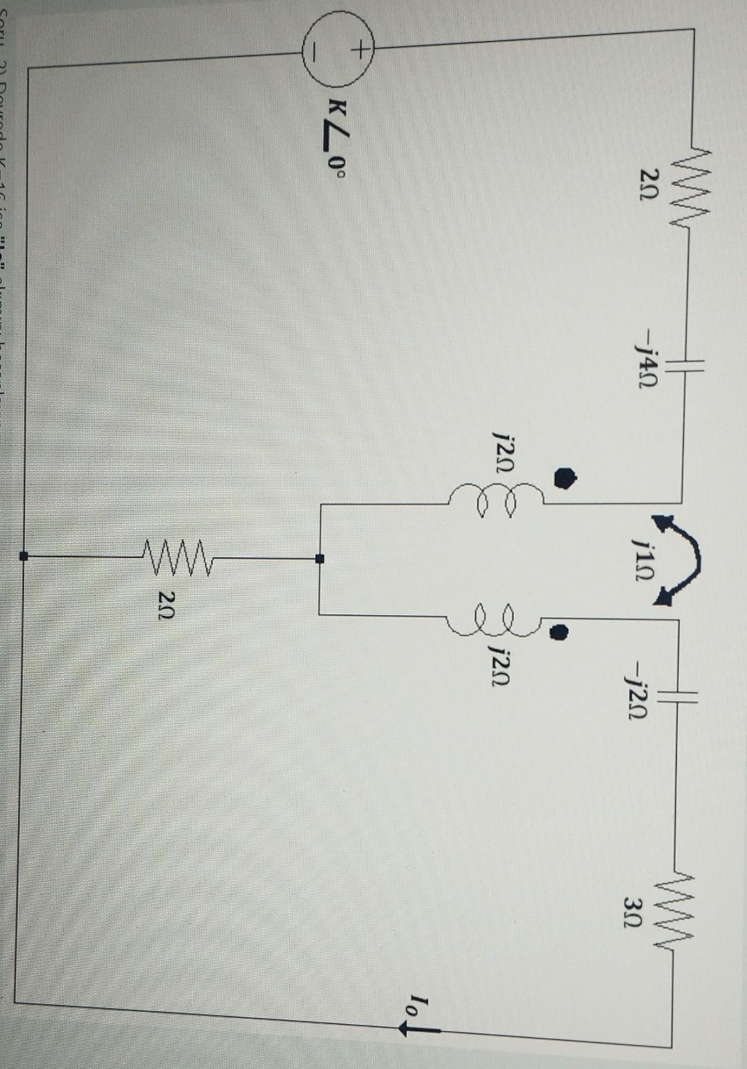Solved K=16 in the circuit, calculate "lo" current in the | Chegg.com