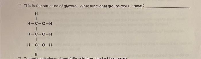 Solved This is the structure of glycerol. What functional | Chegg.com