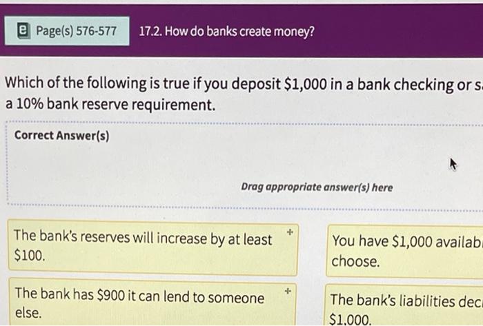 Solved Which of the following is true if you deposit $1,000 | Chegg.com