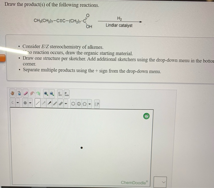 Solved Draw the product(s) of the following reactions. На | Chegg.com