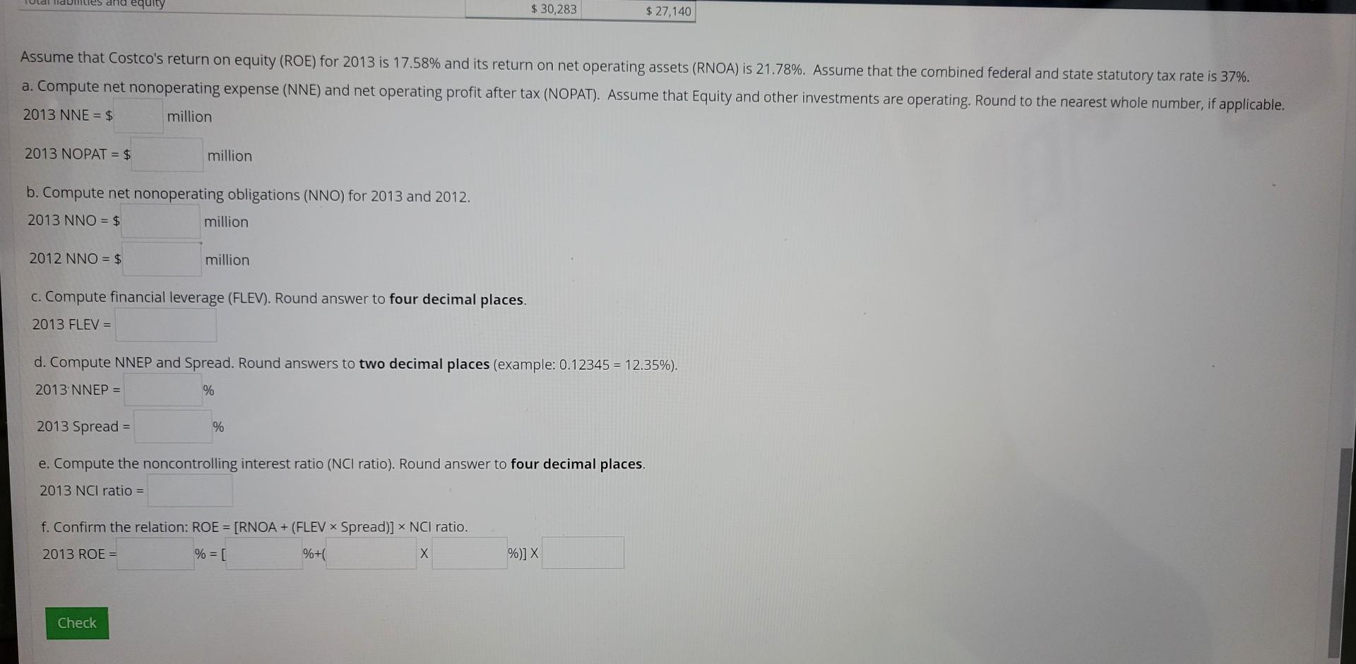 Solved Direct Computation of Nonoperating Return with | Chegg.com