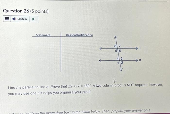 Solved Question 26 (5 points) Listen Statement | Chegg.com