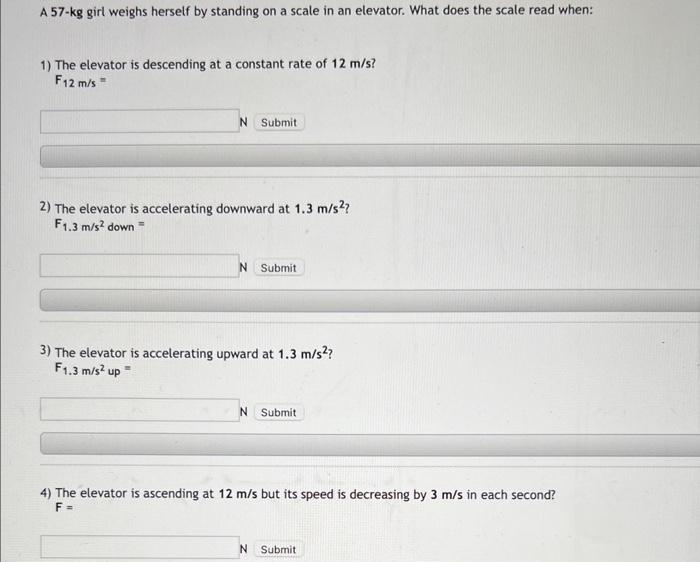 Solved 1) The elevator is descending at a constant rate of | Chegg.com