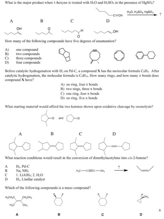 Solved How many of the following compounds have five degrees | Chegg.com