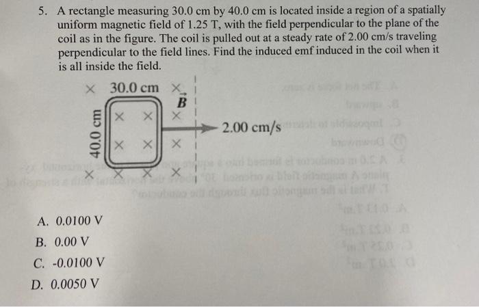 Solved 5. A rectangle measuring 30.0 cm by 40.0 cm is | Chegg.com