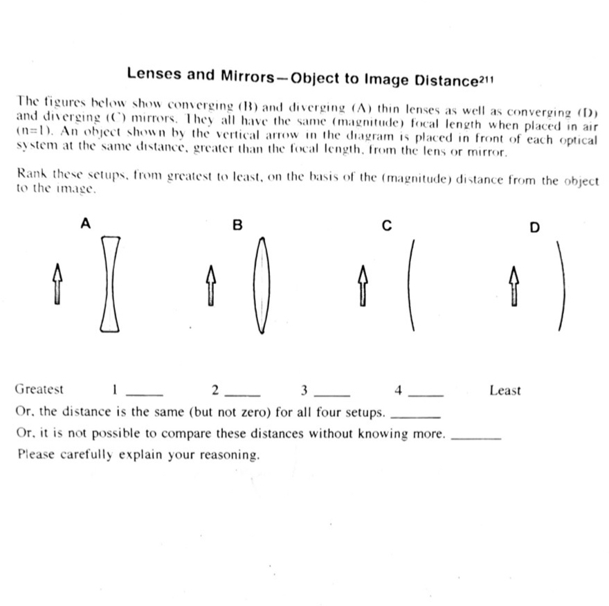 Solved Lenses and Mirrors-Object to Image Distance ?211The | Chegg.com