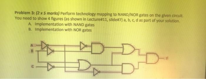 Solved Problem 3: (2x 5 marks) Perform technology mapping to | Chegg.com